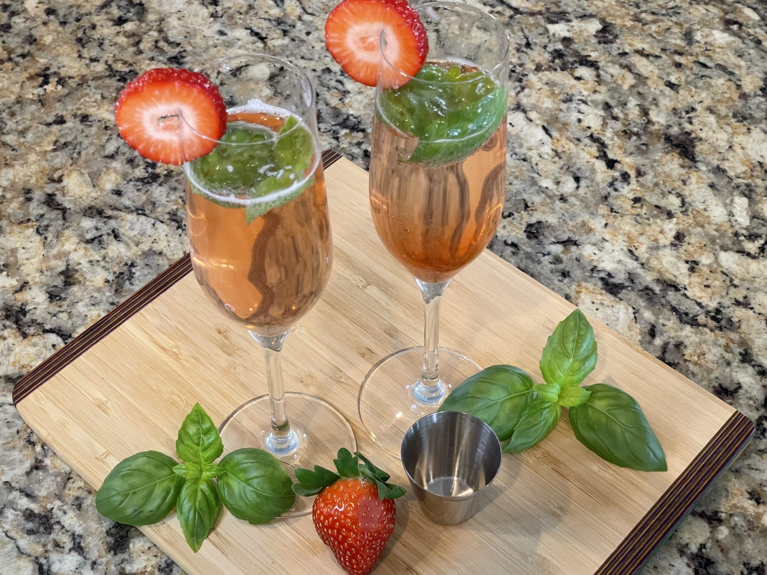 Sparkling Strawberry Basil Cocktail - Rave About Food